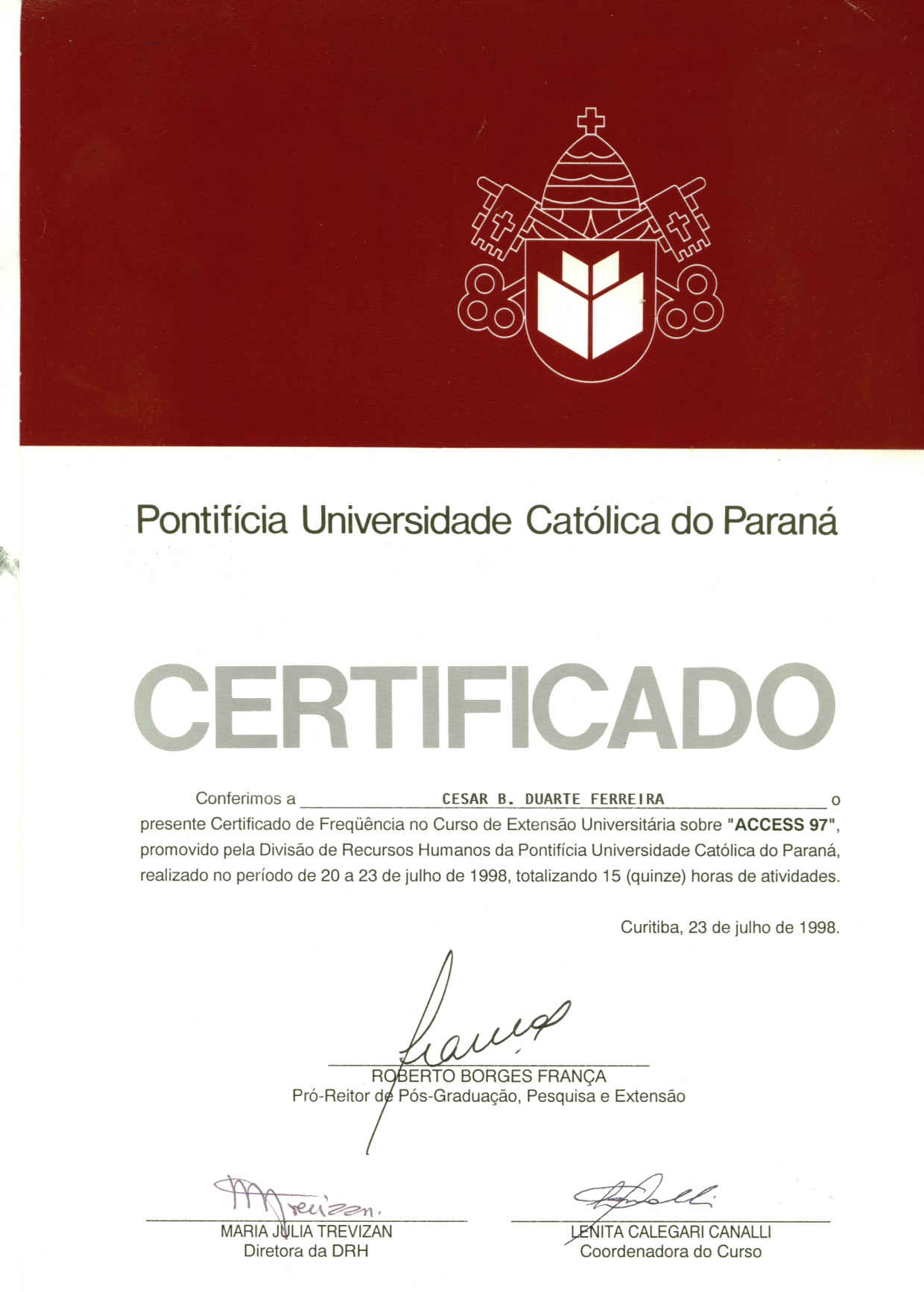 Diplomas e Cursos