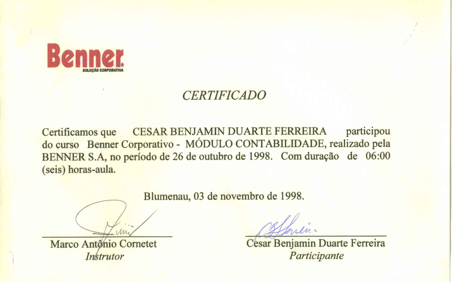 Diplomas e Cursos