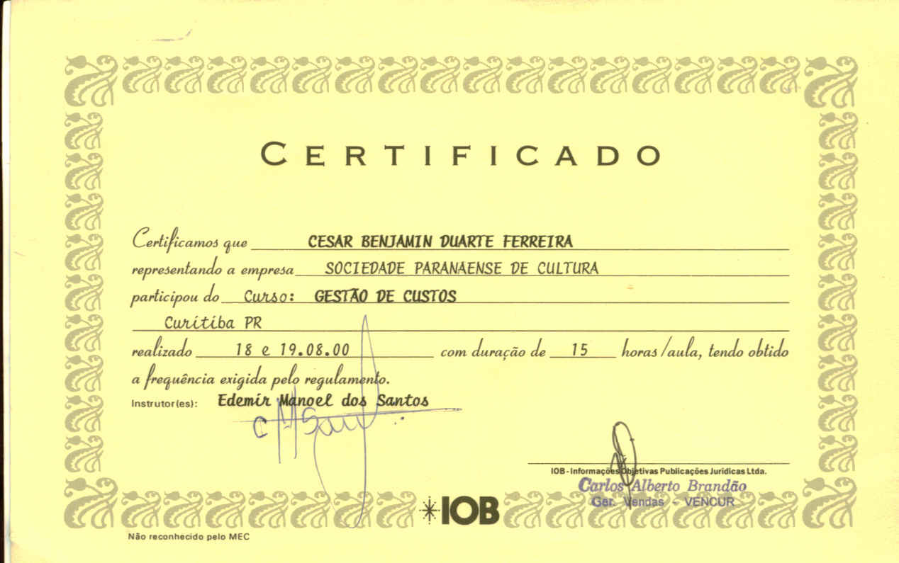 Diplomas e Cursos